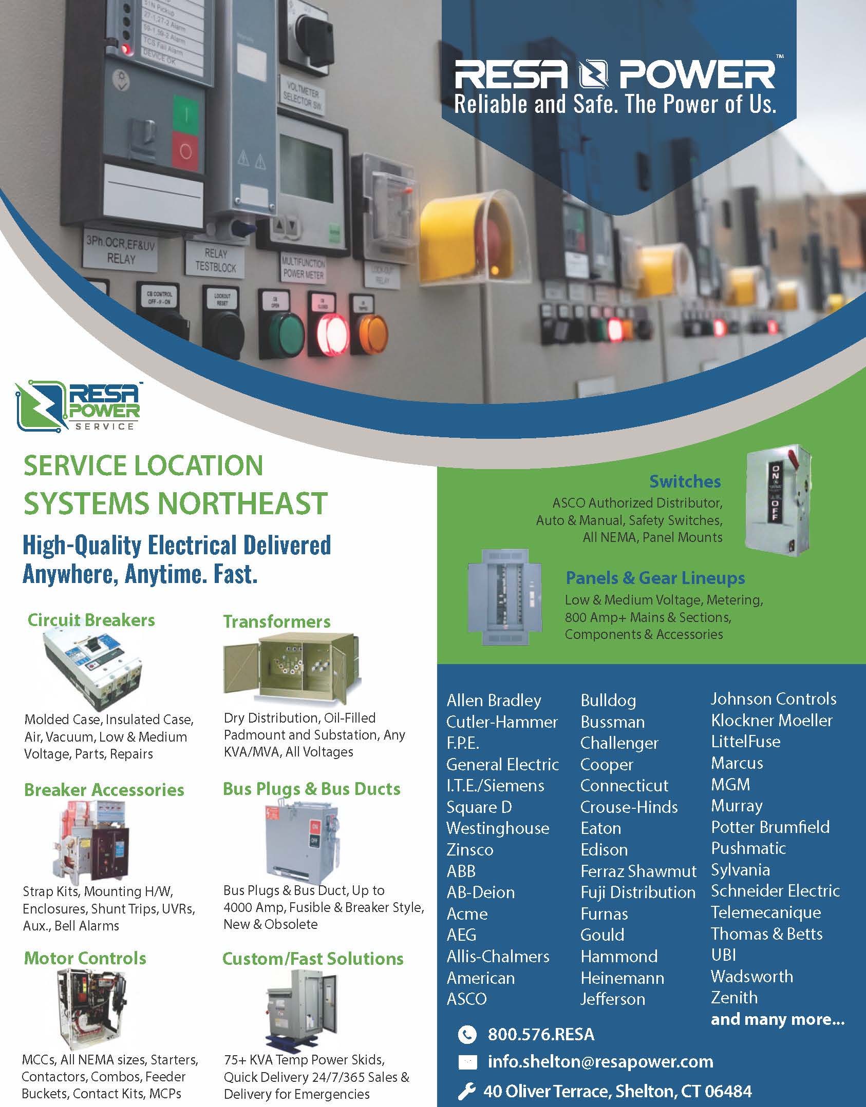 Data Sheets & Line Cards | RESA Power